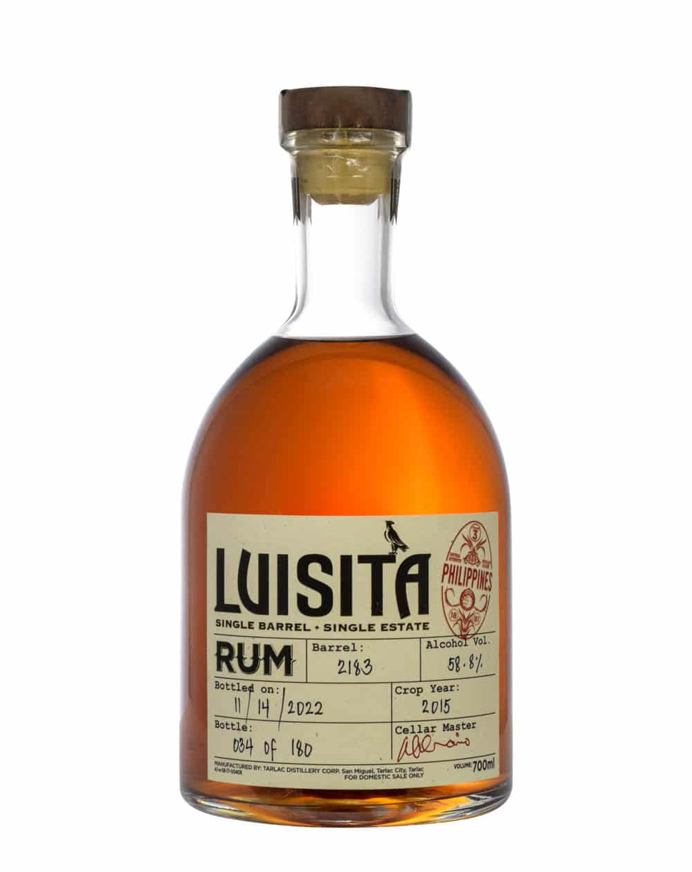 Luisita 6 Years Old Single Estate Philippine Rum 2015 Cask #2183 ...