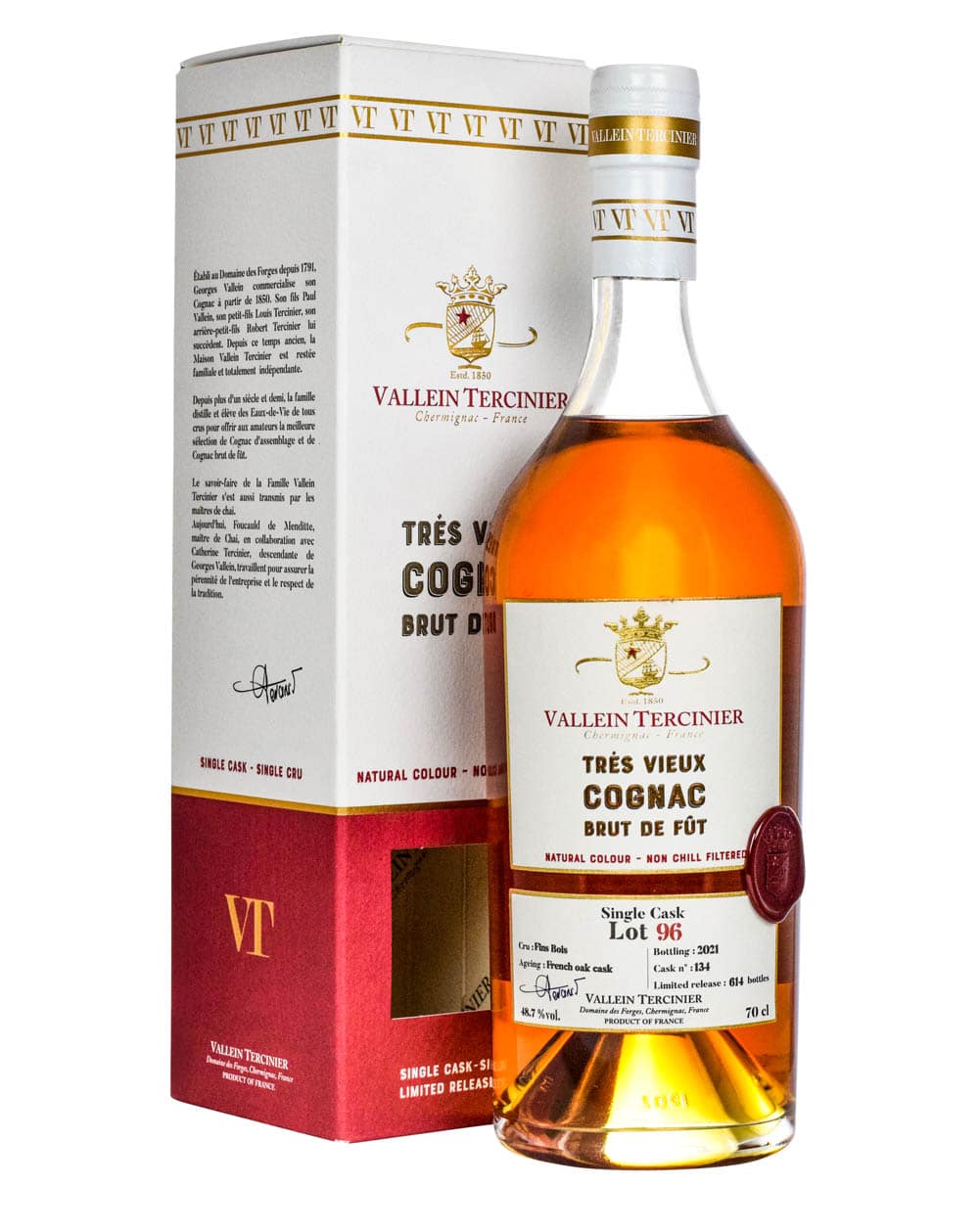 Vallein Tercinier Cognac Fins Bois Single Cask #134 Lot 96 - Must Have ...