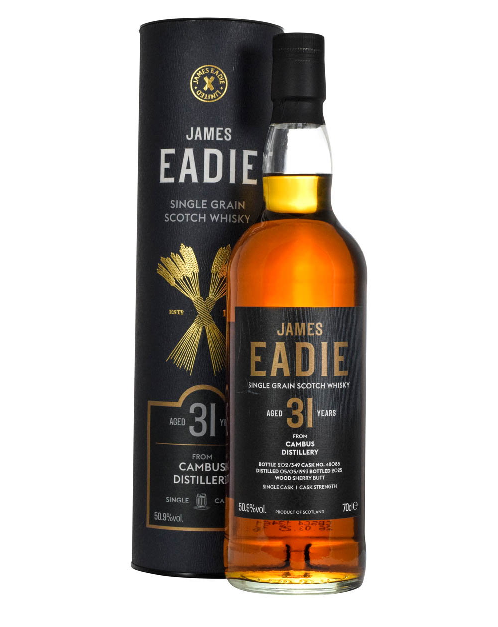 Cambus 31 Years Old James Eadie 1993 Cask #48088 - Must Have Malts